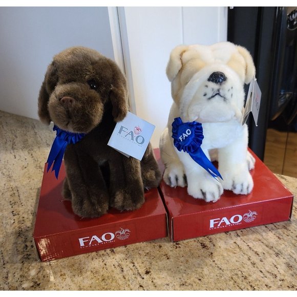 FAO Schwarz | Toys | Fao Schwarz English Bulldog Chocolate Lab Plush ...